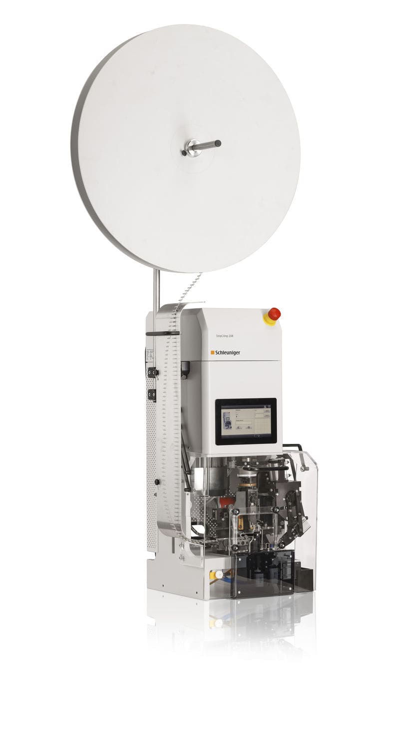 ケーブル剥離・圧着機 - StripCrimp 208 - Schleuniger - 半自動 / 空気圧式