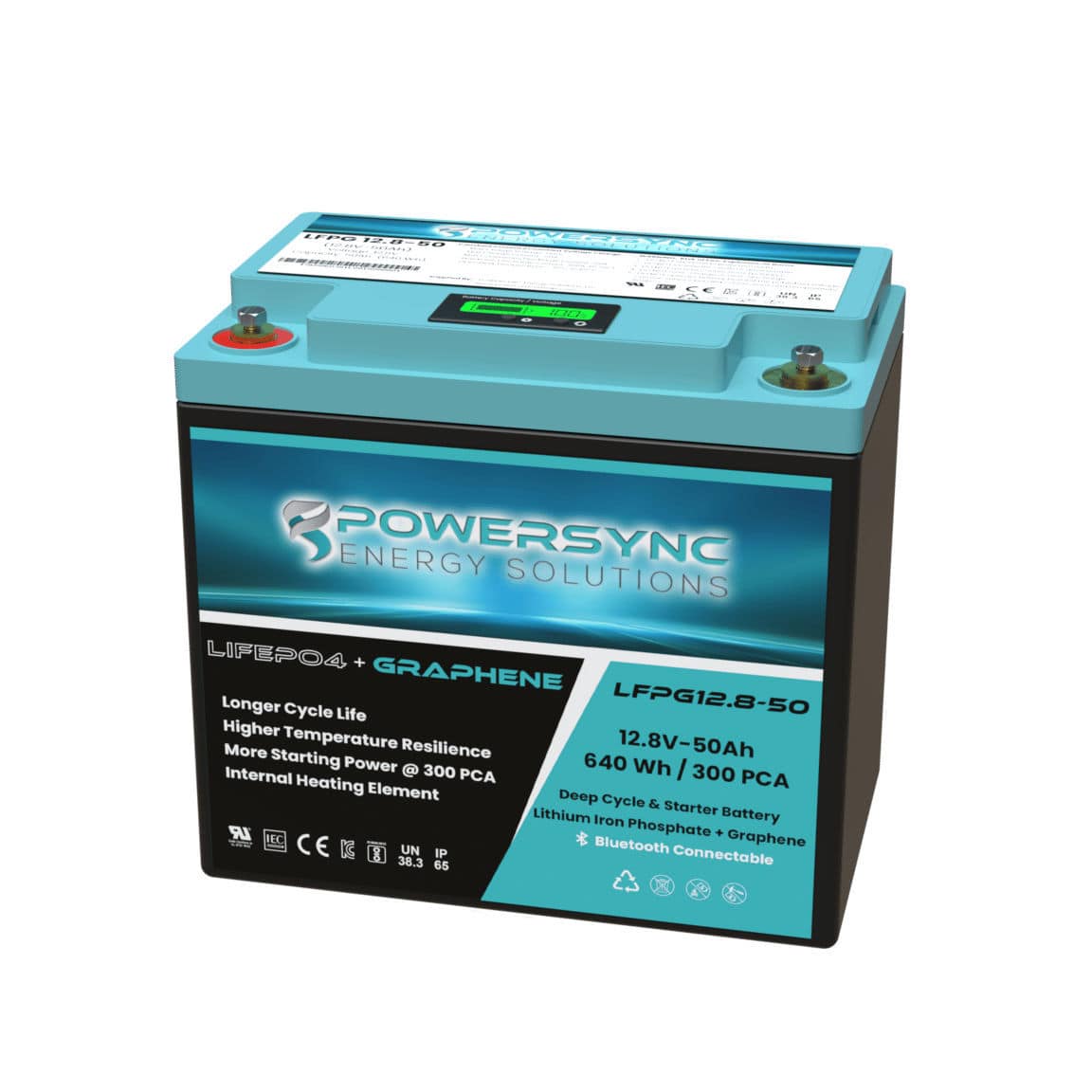 LiFePO4バッテリー - LFPG12.8-50 - POWERSYNC Energy Solutions - プリズム / 12ボルト / IEC