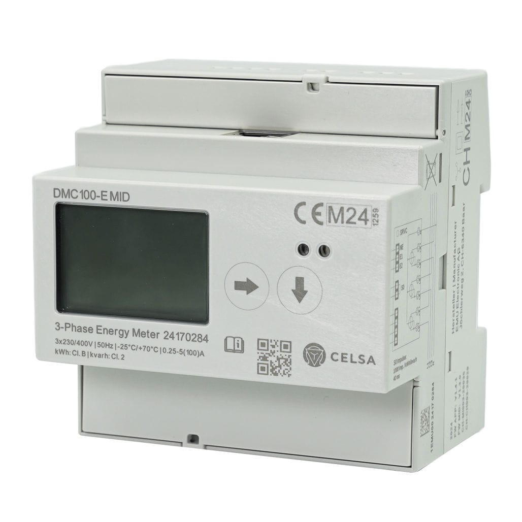 三相電力量計 - DMC100-E MID - Celsa Messgeräte GmbH - DINレール / Modbus / 液晶ディスプレイ