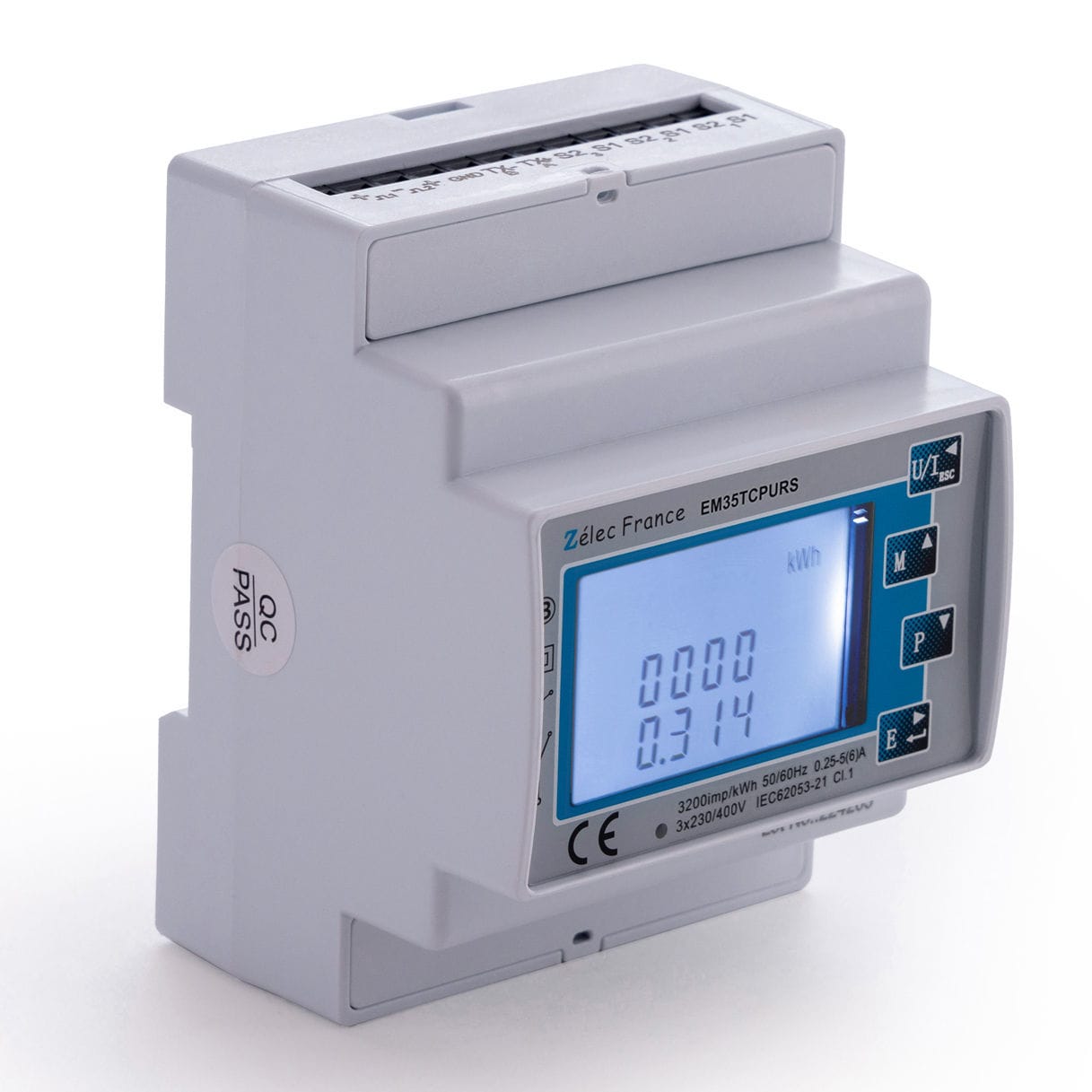 三相電力量計 - EM35TCPURS - ZELEC - 単相 / DINレール / RS-485