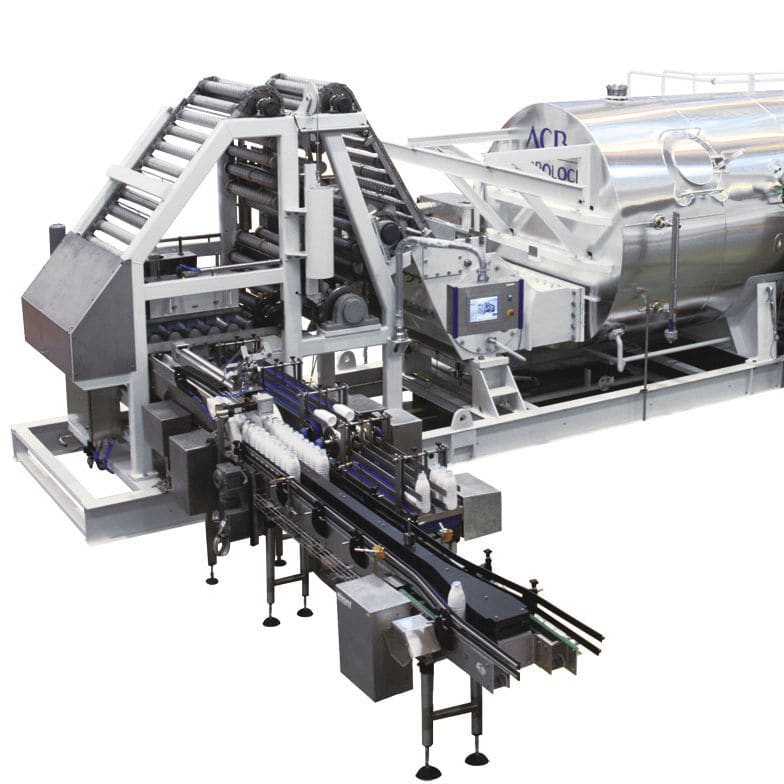 加工滅菌機 - ACB series - HYDROLOCK - スチーム / 回転式 / 横型