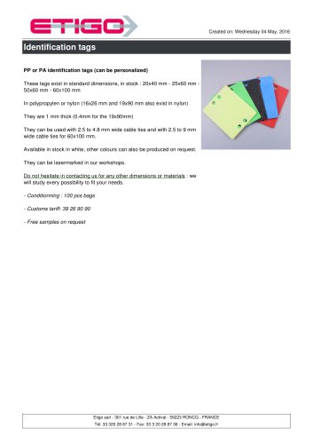 All ETIGO catalogs and technical brochures