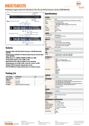 HPC101SC-FP6412 - Jetway Information Co., Ltd. - PDF Catalogs ...