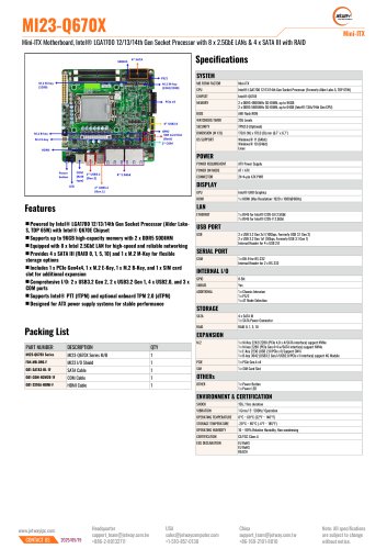 All Jetway Information Co., Ltd. catalogs and technical brochures