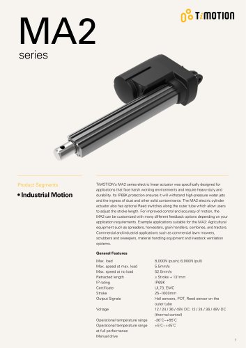 TA16 - TiMOTION Europe - PDF Catalogs | Technical Documentation | Brochure