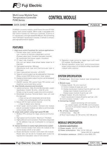 Datasheet temperature controller PXF4 - FUJI ELECTRIC France - PDF Catalogs | Technical ...