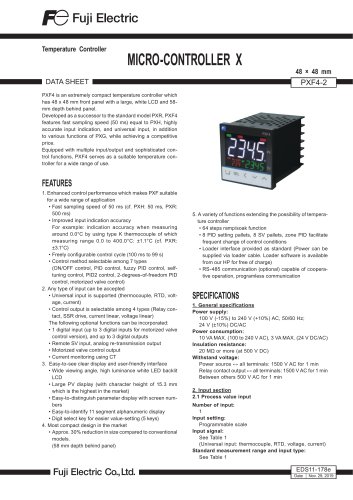 Datasheet temperature controller PXF5 - FUJI ELECTRIC France - PDF Catalogs | Technical ...