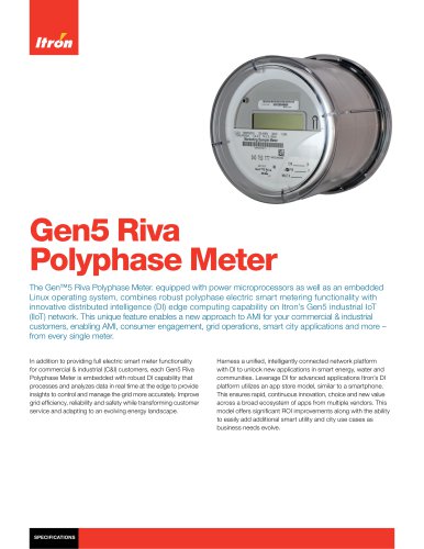 Gen5 Riva Polyphase Meter - Itron - PDF Catalogs | Technical ...