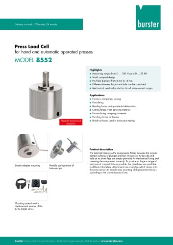 Data sheet Model 8552/Model 8451 (2025) - burster präzisionsmesstechnik ...