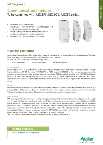 UPM309 - Algodue Elettronica - PDF Catalogs | Technical Documentation ...