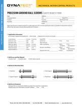 Ball Screw - Dynatect Manufacturing, Inc. - PDF Catalogs | Technical ...