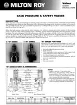 Back Pressure & Safety Valves - Milton Roy - PDF Catalogs | Technical ...