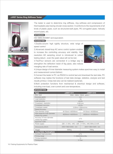 JJ TEST RING STIFFNESS TESTER FOR PLASTIC PIPES JJ TEST Chengde Jinjian Testing Instrument Co 