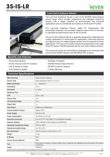 All SEVEN Sensor Solutions catalogs and technical brochures