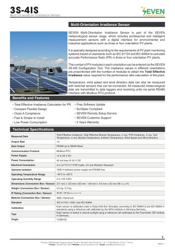 All SEVEN Sensor Solutions catalogs and technical brochures