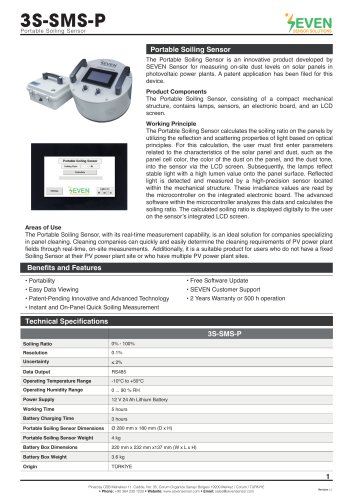 Manual Soiling Sensor (3S-SMS-MB-M) - SEVEN Sensor Solutions - PDF Catalogs | Technical ...