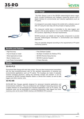 All SEVEN Sensor Solutions catalogs and technical brochures