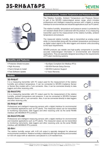 All SEVEN Sensor Solutions catalogs and technical brochures