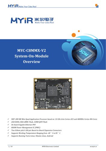 All MYIR Electronics Limited catalogs and technical brochures