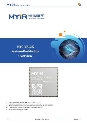 All MYIR Electronics Limited catalogs and technical brochures