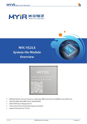 All MYIR Electronics Limited catalogs and technical brochures