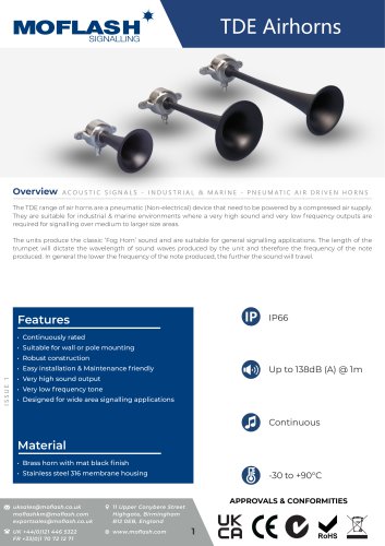 Datasheet - Air Horn TDE - Moflash Signalling - PDF Catalogs ...