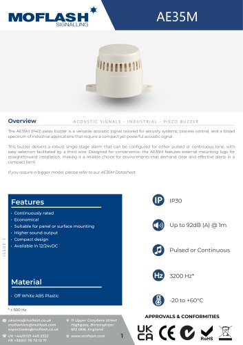 Datasheet - Buzzer FLE - Moflash Signalling - PDF Catalogs | Technical ...