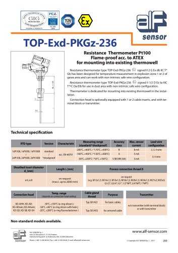 All Alf-Sensor catalogs and technical brochures