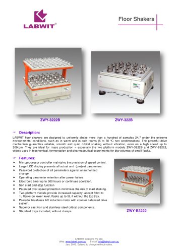 Floor Shakers 2020 - Labwit Scientific - PDF Catalogs | Technical ...
