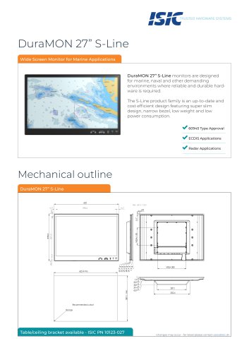DuraMON 10.1” S-Line - ISIC A/S - PDF Catalogs | Technical Documentation | Brochure