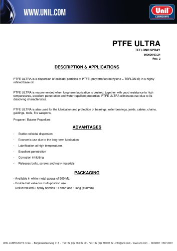 All UNIL LUBRICANTS catalogs and technical brochures