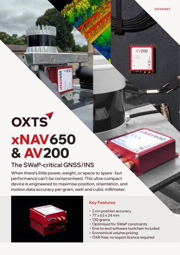 xRED GNSS/INS - Oxford Technical Solutions Ltd. - PDF Catalogs | Technical Documentation | Brochure