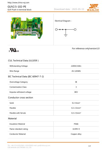 All Cixi Wanjie Electronic Co., Ltd. catalogs and technical brochures