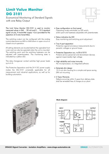 Thermistor Motor Protection Relay DG 3802 - DRAGO Automation GmbH - PDF Catalogs | Technical ...