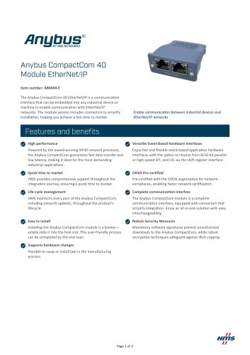 All HMS Industrial Networks GmbH catalogs and technical brochures