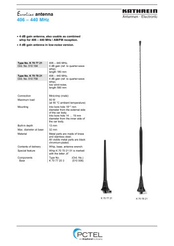 136-174 MHz Log Periodic Array Antenna - PCTEL Inc. - PDF Catalogs ...