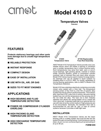 Thermostatic Valves Self Actuated Type AMOT PDF Catalogs