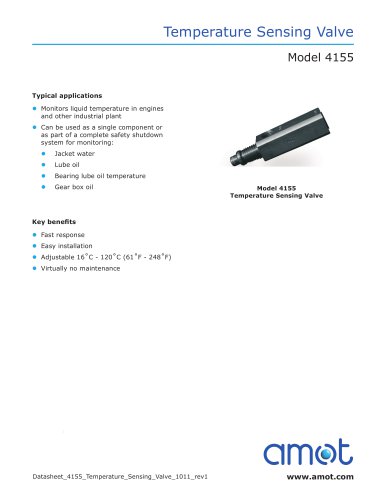Thermostatic Valves Self Actuated Type AMOT PDF Catalogs