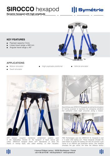 Aquilon hexapod - SYMETRIE - PDF Catalogs | Technical Documentation | Brochure