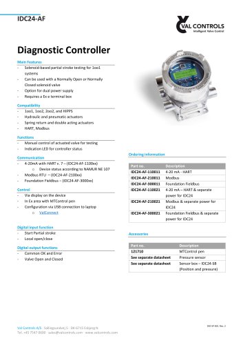 Diagnostic Controller - Val Controls A/S - PDF Catalogs | Technical Documentation | Brochure