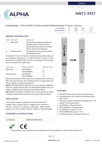 All Alpha Wireless Ltd catalogs and technical brochures