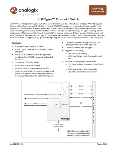 USB Type-C™ Crosspoint Switch with On-chip Microcontroller - Analogix ...