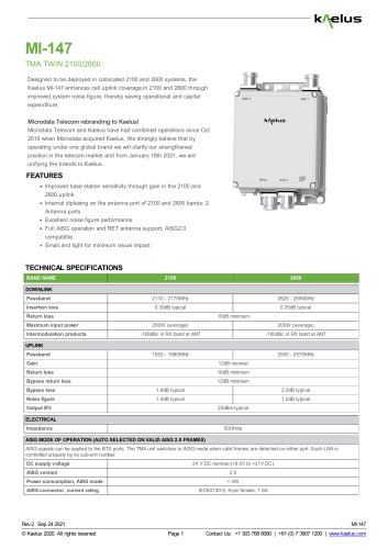 All Kaelus catalogs and technical brochures