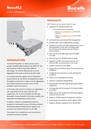 All Baicells Technologies Co., Ltd. catalogs and technical brochures
