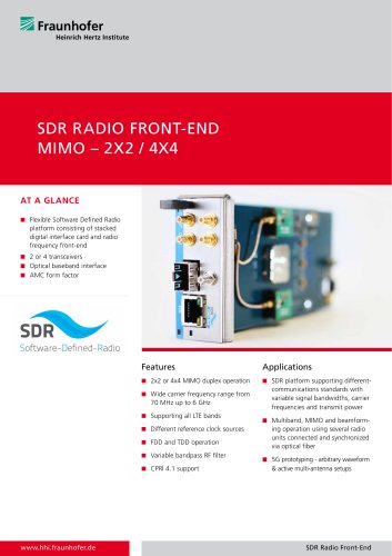 SDR RADIO FRONT-END MIMO – 8 TRX - Fraunhofer Heinrich Hertz Institute ...