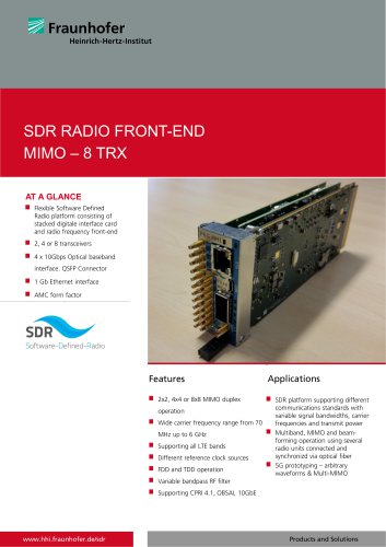 SDR RADIO FRONT-END MIMO – 8 TRX - Fraunhofer Heinrich Hertz Institute ...