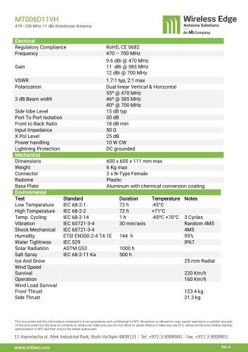 All MTI Wireless Edge Ltd catalogs and technical brochures