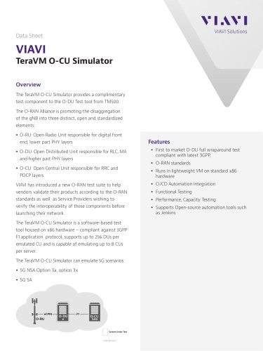 All Viavi Solutions UK Ltd.. catalogs and technical brochures