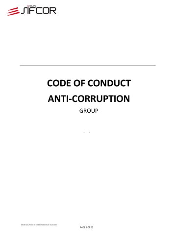 CODE OF CONDUCT ANTI-CORRUPTION - Groupe SIFCOR - PDF Catalogs ...