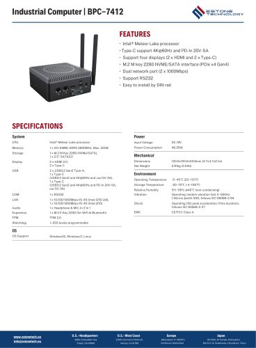 All Estone Technology catalogs and technical brochures